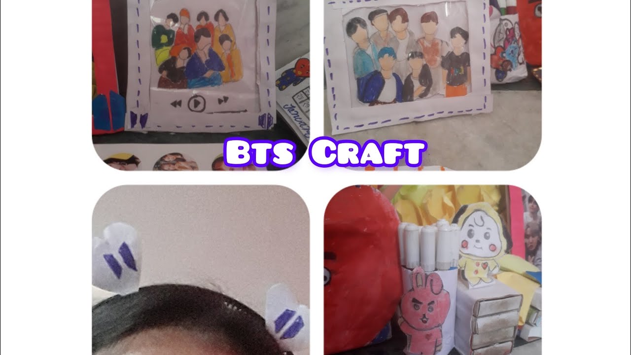 #bts bts craft photo stand pen stand 🥰💕💜😊 - YouTube
