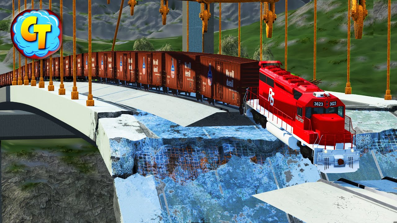 Trains Accidents Derailments BEAMNG DRIVE - YouTube