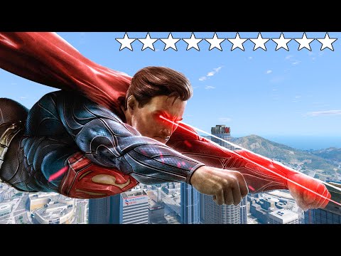 GTA 5 Superman Vs military Chase Wanted Level 10 Star | WATCH T7