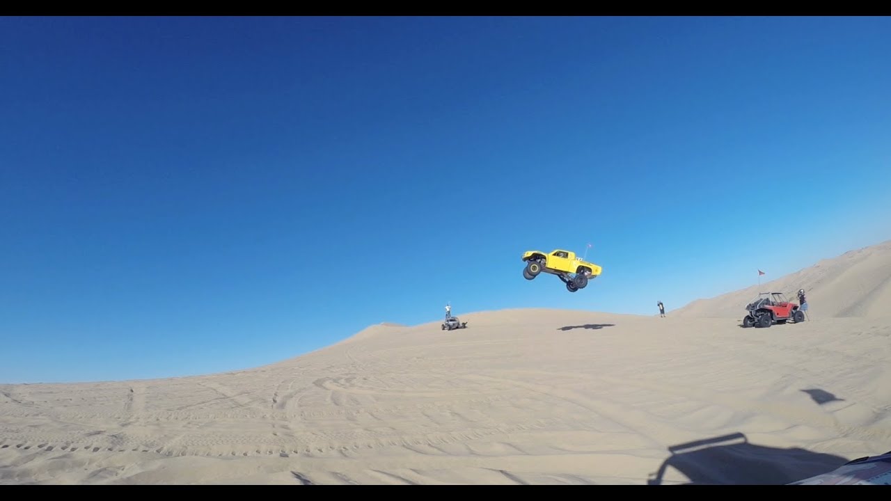 Trophy Truck Launches Oldsmobile Hill in Glamis - YouTube