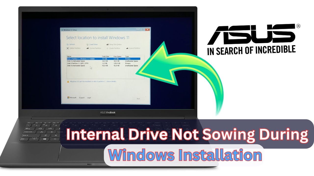 How To Install Windows 11 On ASUS VivoBook No Internal Drive Detected ...