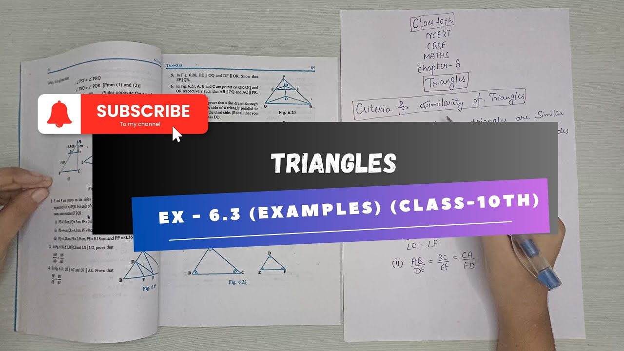 Ex - 6.3 (Examples) | Triangles | Class 10th | Maths | NCERT | CBSE ...
