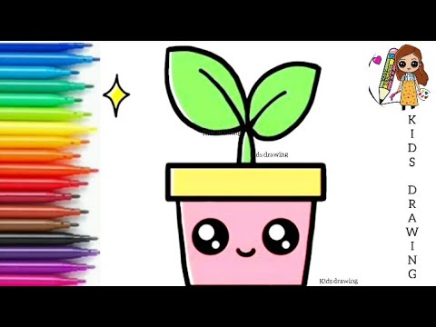 How to Draw a cute Plant Easy For kids and toddlers - YouTube
