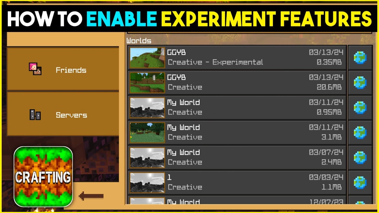 How to Enable Experiment Features in Crafting and Building | Crafting ...