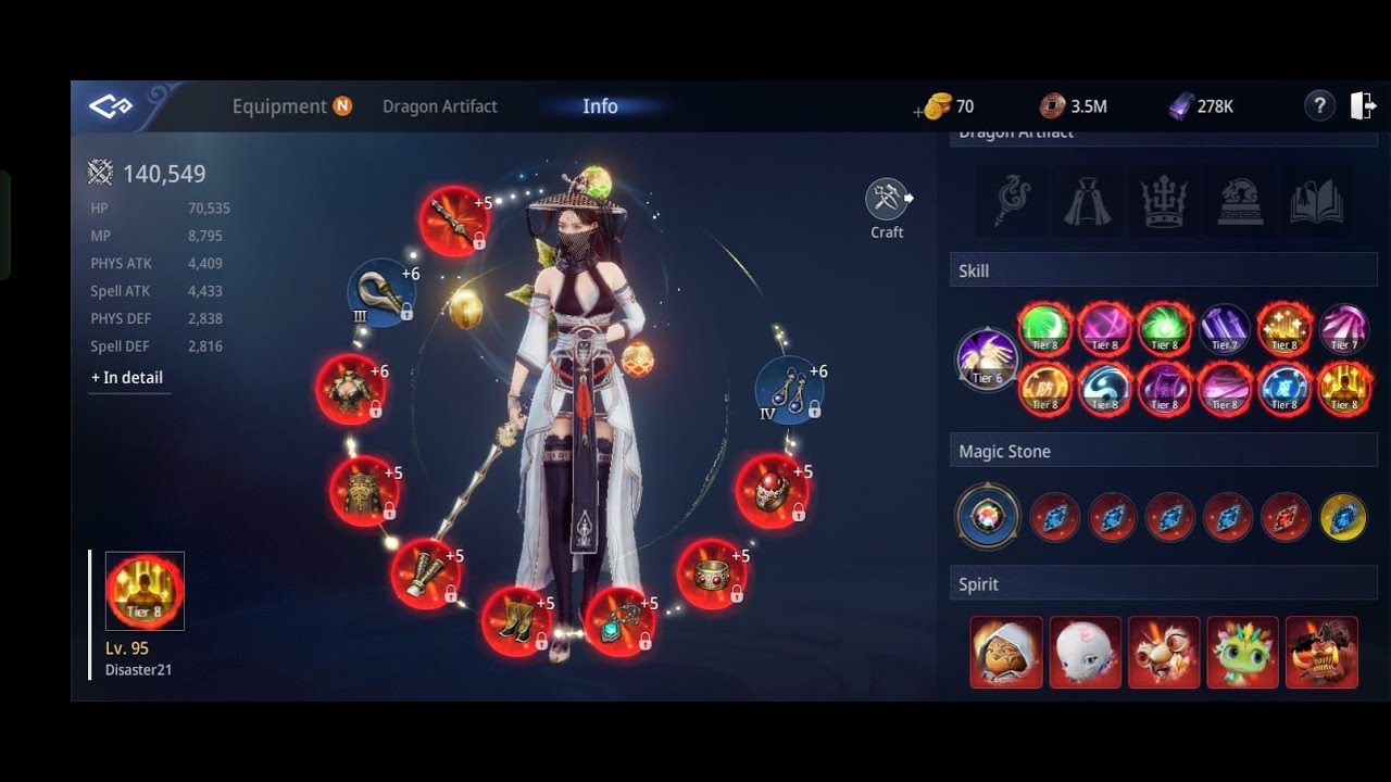 mir4 my taoist build low ps pure stats. - YouTube