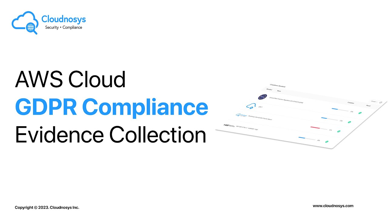 AWS Cloud GDPR Evidence Collection - Security and Compliance Best Practices - YouTube