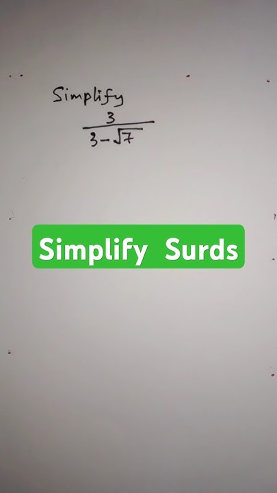 How to simplify Surds using conjugate||#surds#math Olympiad - YouTube