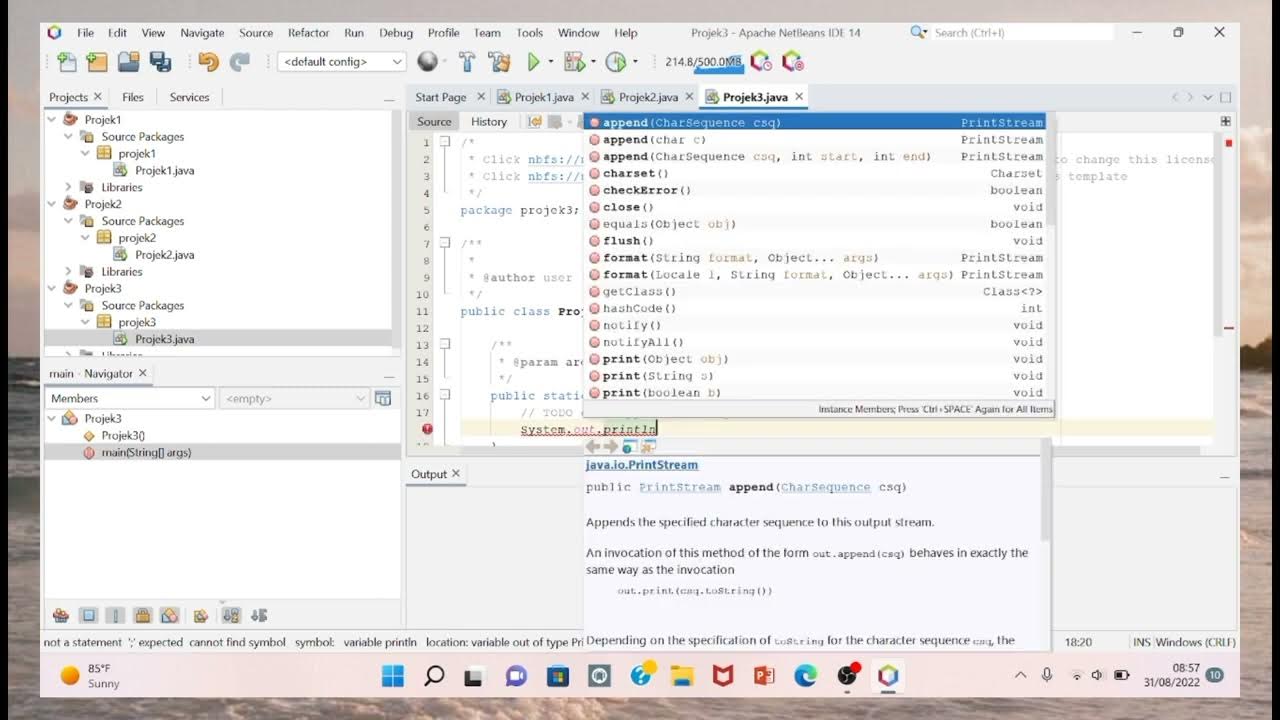 MEMBUAT CODINGAN SEDERHANA DIAPLIKASI NETBEANS - YouTube