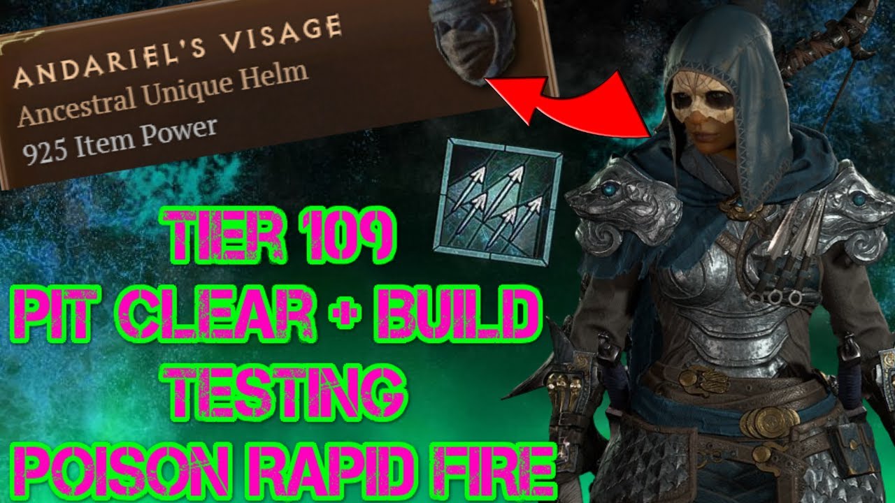 Diablo 4 Season 4 - The Pit Tier 109 Clear - POISON Rapid Fire Rogue ...