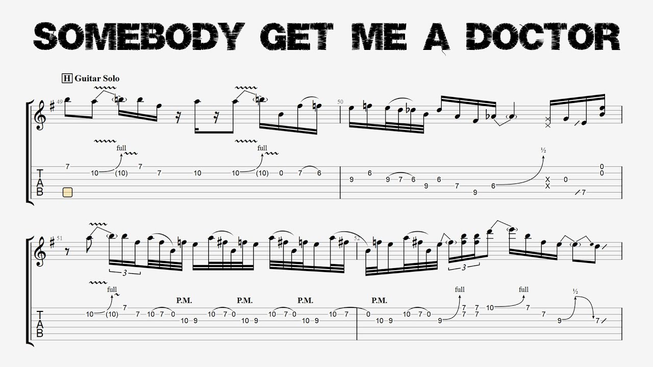 Van Halen - SOMEBODY GET ME A DOCTOR - Guitar Solo Tutorial (Tab ...