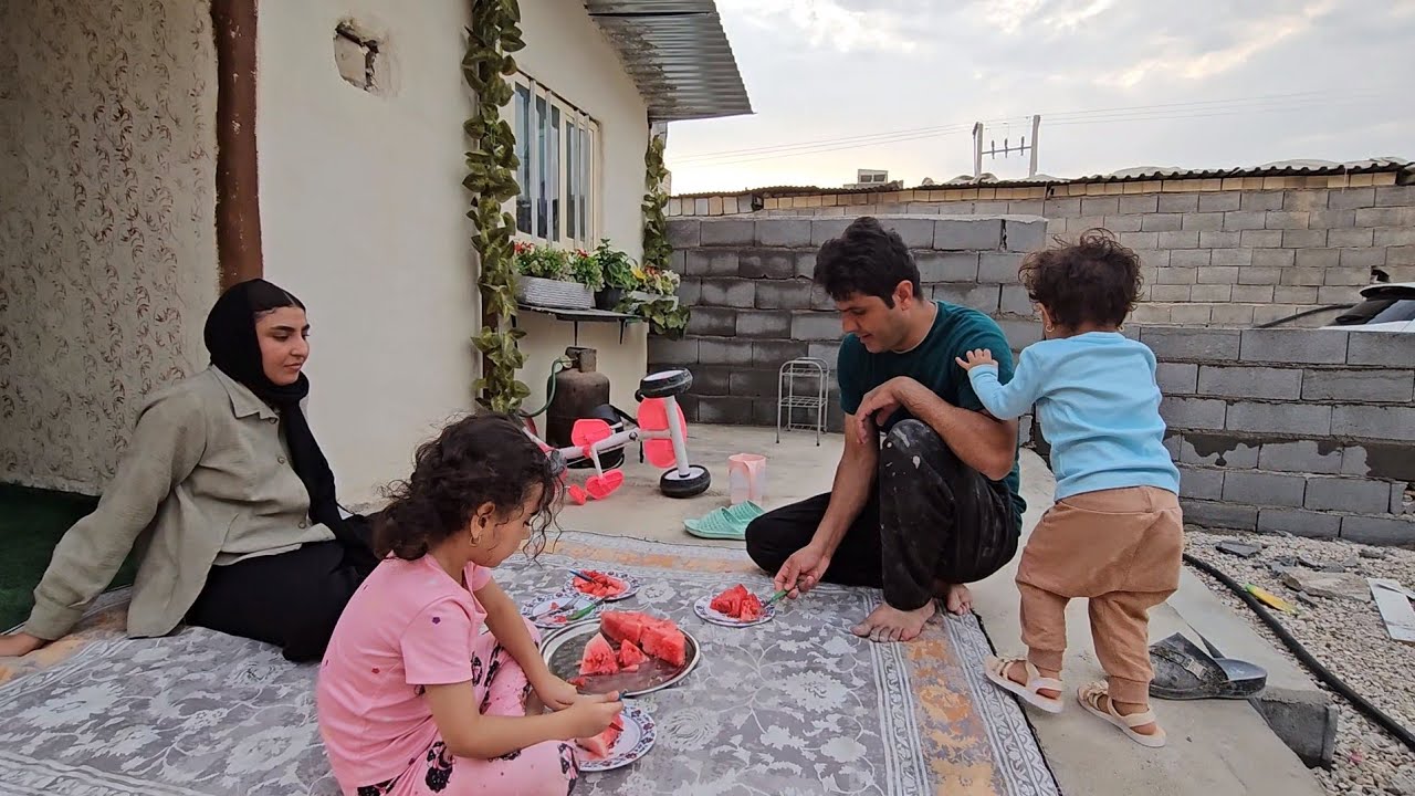 Widower Father's Life with his Girls: Finishing the Block Wall - YouTube
