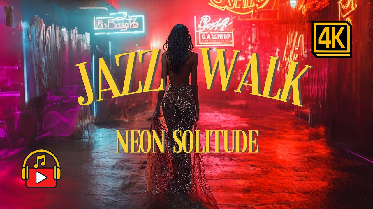 Jazz Walk: Neon Solitude 4K | Relaxing Jazz Music Video, Rainy Night ...