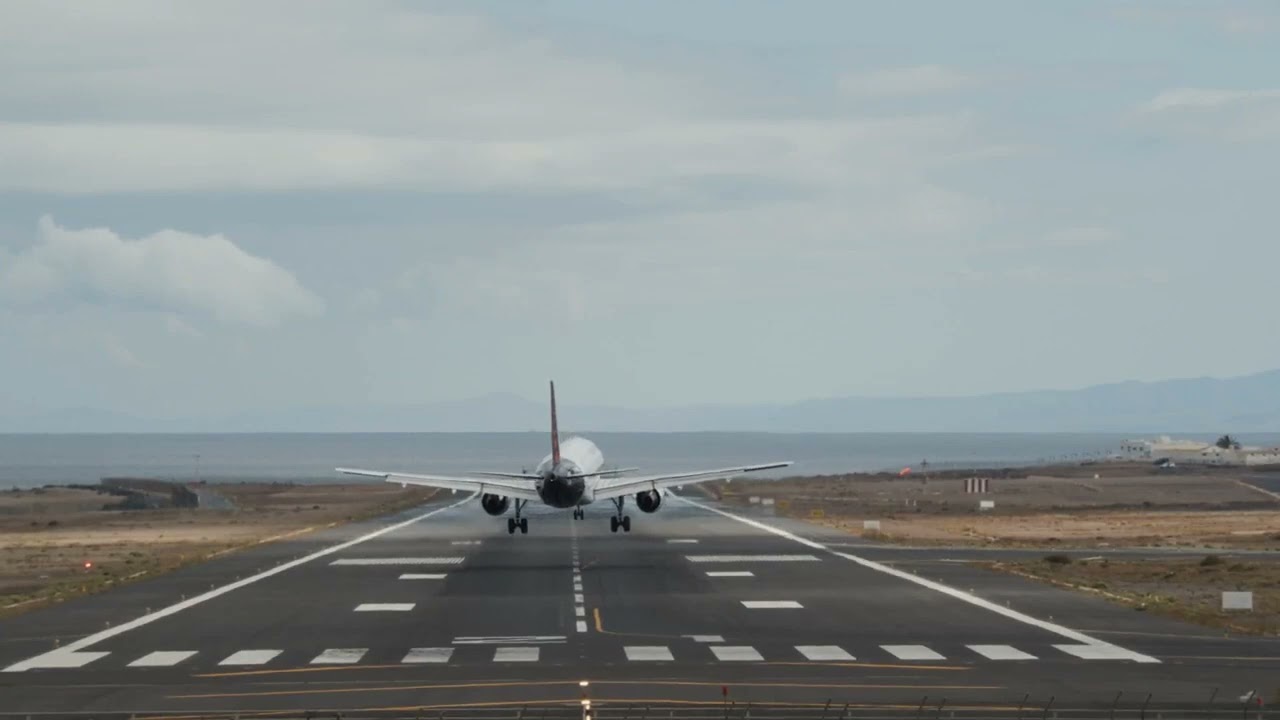 Airplane Landing I Airport Runway I Airplane Stock Footage I No ...