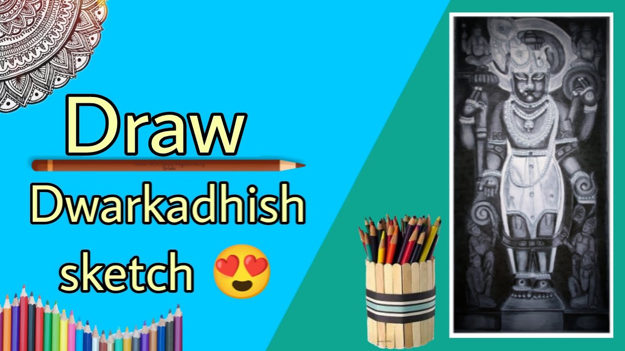 Draw Dwarkadhish sketch 🥰 #shrikrishna #dwarkadhish #art #sketch # ...