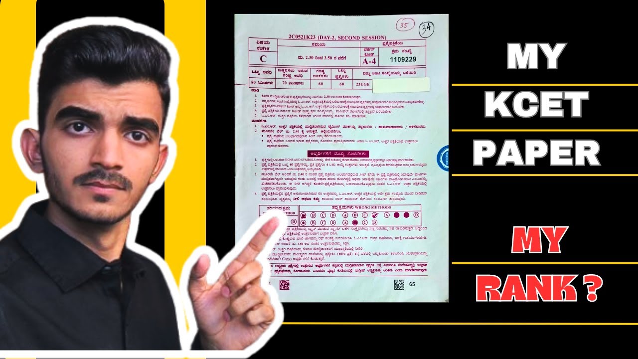 MY KCET PAPER I OMR SHEET I Instructions Do and Don't I About the KCET ...