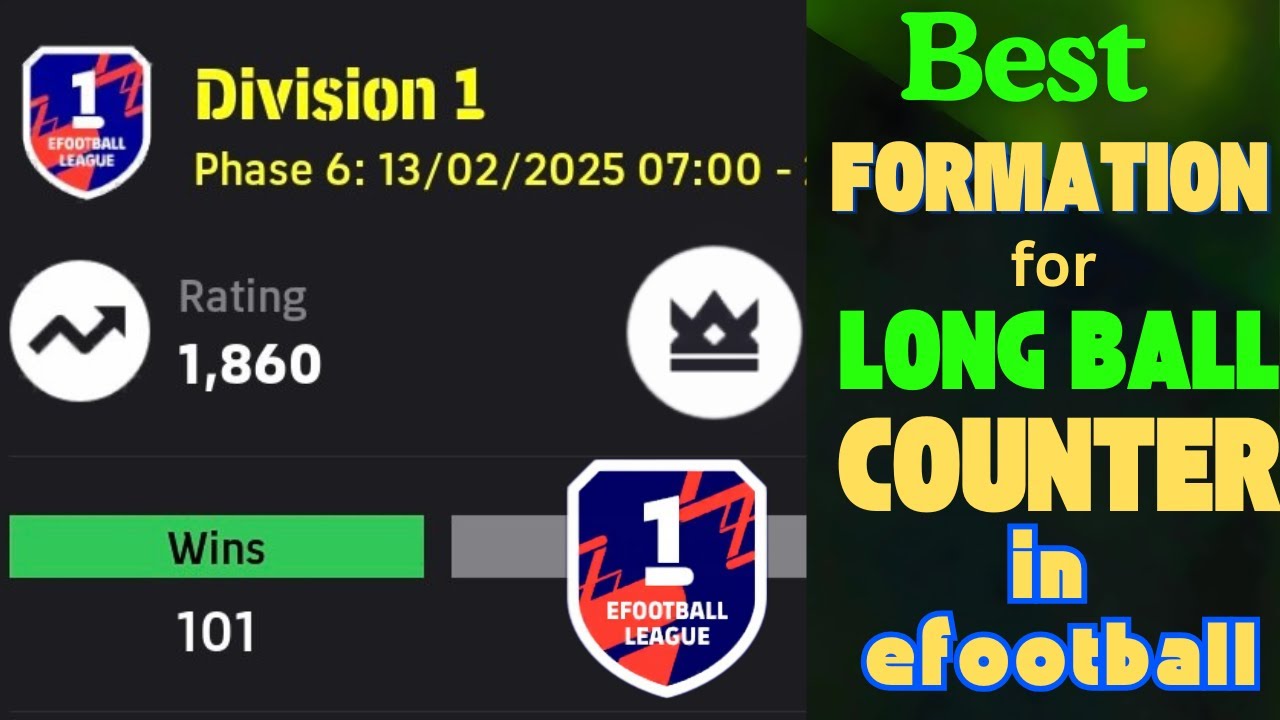 Best formation for long ball counter in Efootball 2025 💯 best LBC ...