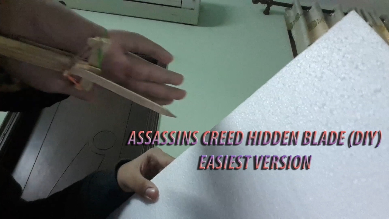HOW TO MAKE A HIDDEN BLADE WITH POPSICLE STICKS!!! (easiest version ...