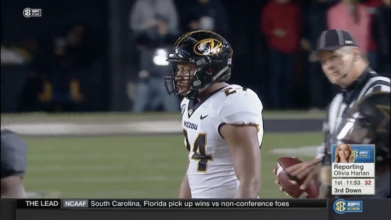 Terez Hall (Missouri LB #24) Vs. Vanderbilt 2017 - YouTube