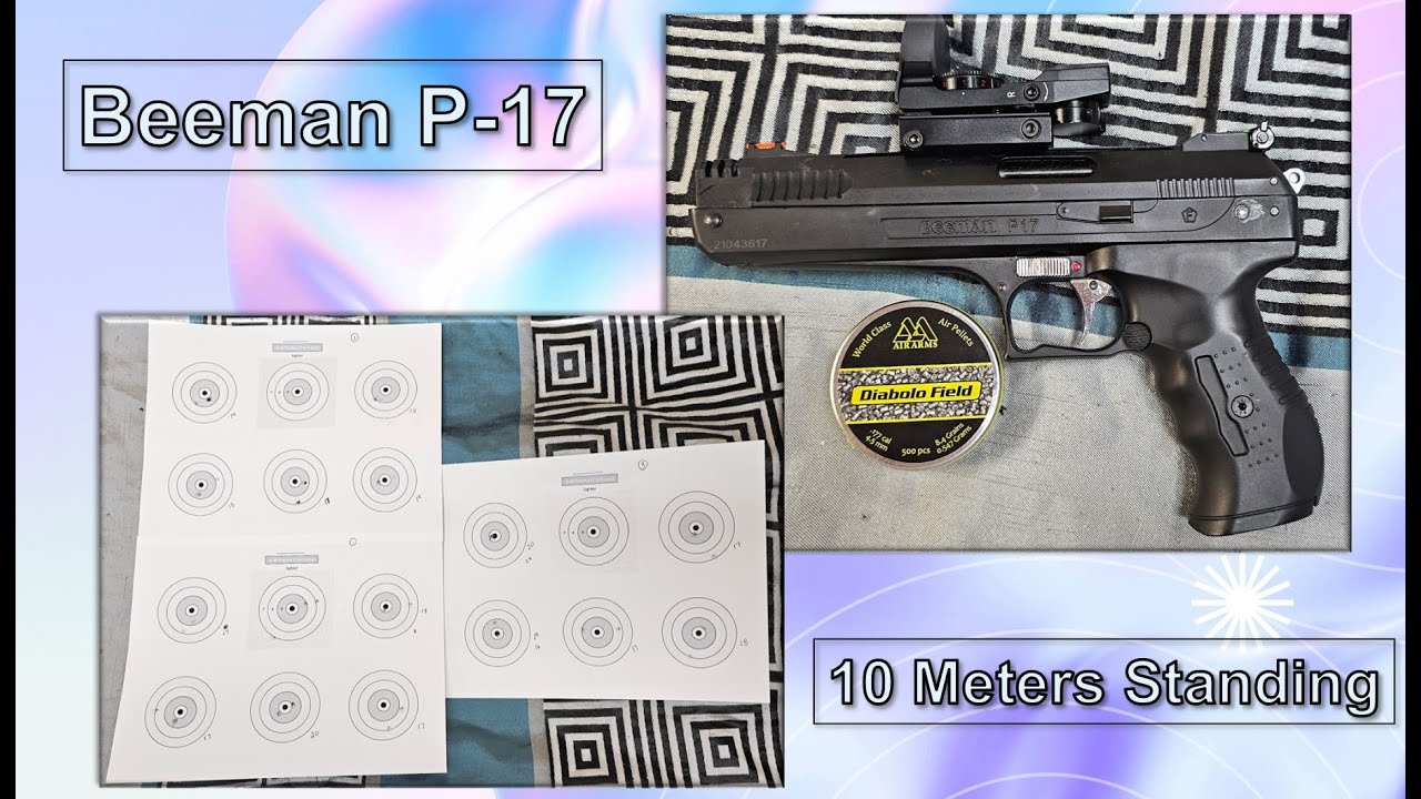 Beeman P-17 Pistol in .177 Standing at 10 Meters B-40 Target - YouTube