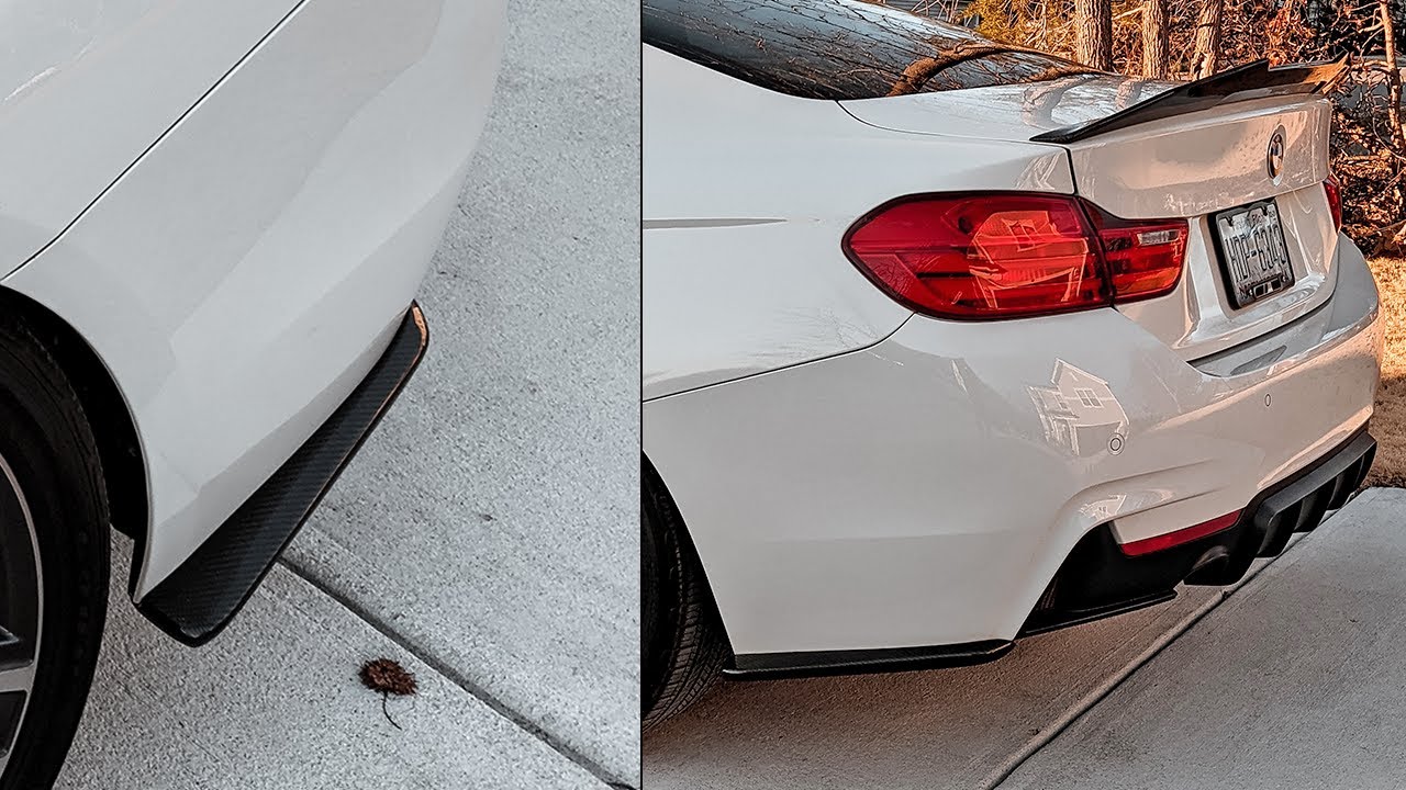 BMW 4 series F32 Carbon Fiber Rear Bumper Extensions - YouTube