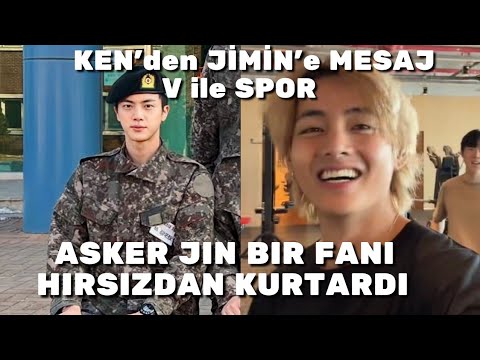Seokjin askerde birini hırsızdan kurtardı. Jimin'e Barbie filminden özel mesaj.Taehyung'un zor sporu
