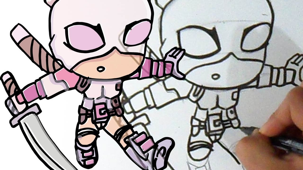 Cómo dibujar a Gwenpool Chibi - YouTube