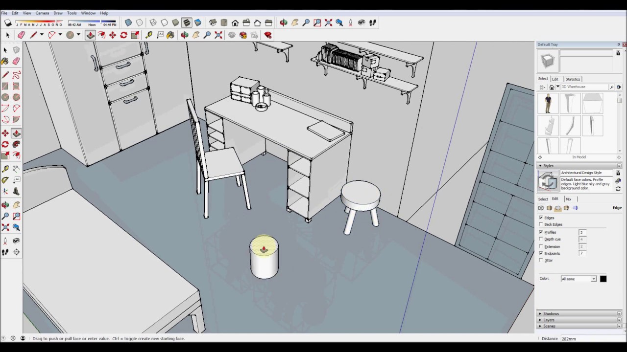 Designing a bedroom in Sketchup #2 [Timelapse] - YouTube