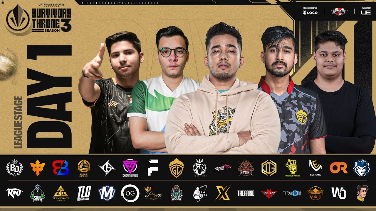 UE Survivors Throne S3 |League Stage Day-1| FT- S8UL, GODL, TX, TEAM ...