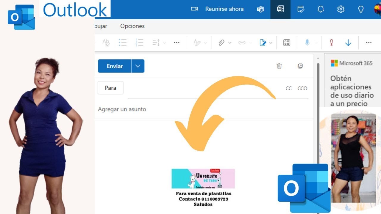 Cómo crear y configurar un FIRMA DE CORREO Outlook con Imagen y Texto ...