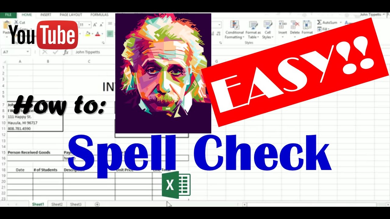 Excel 2013 and 2010 How to Use the Spell Check - YouTube