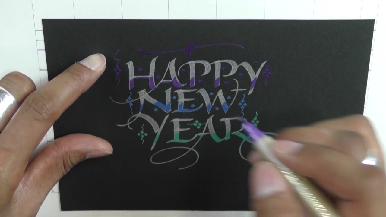 [Calligraphy] Happy New Year - YouTube