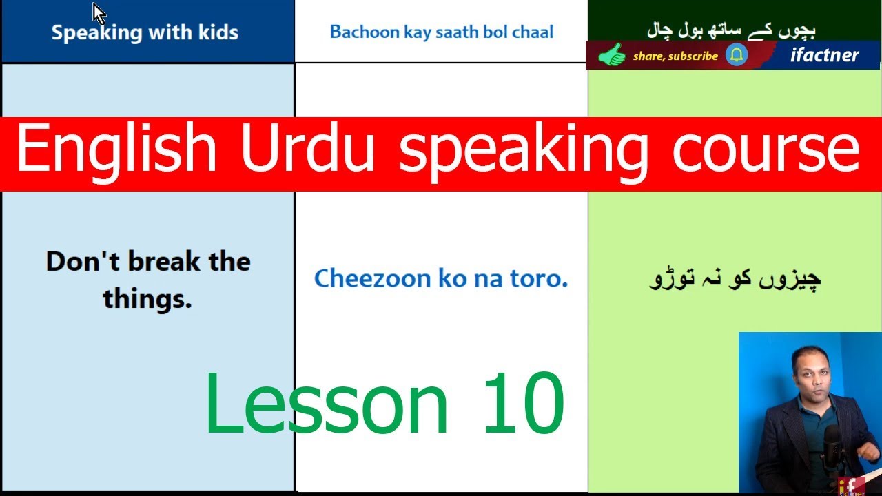 English Urdu Speaking Course Lesson 10 Talking With Kids | Learn Urdu ...