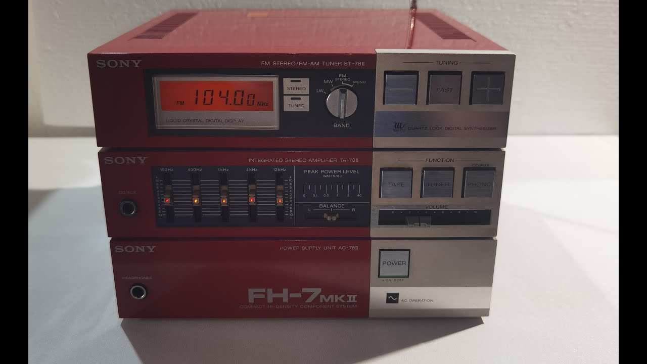 SONY FH-7 MK II Red Color ( AC-78 II TA-78 II ST-78 II ) - YouTube