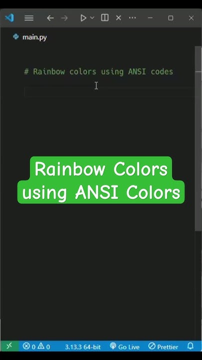 Print RAINBOW Text in Python Using Just 5 Lines! 🌈🐍 #Shorts #coding #python #programminglanguage ...