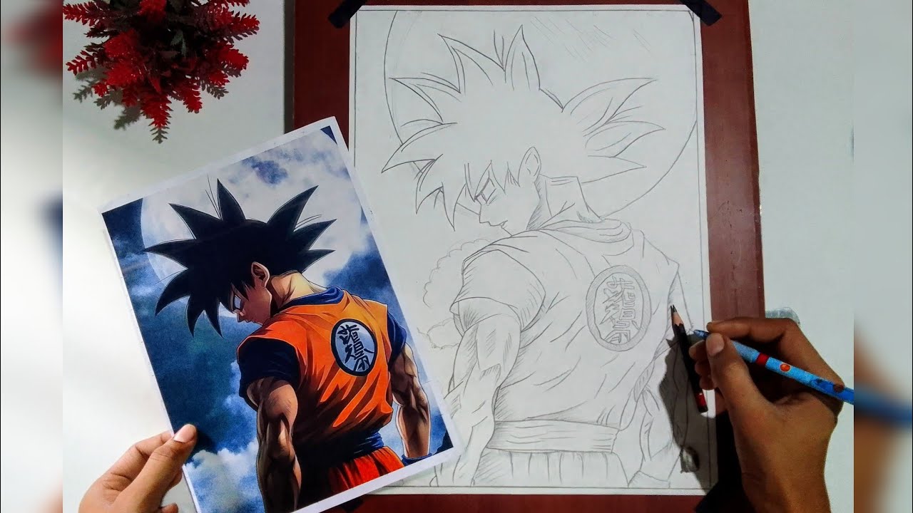 How to Draw Goku, Goku drawing outline video tutorial 🥰 ️ part 1 - YouTube