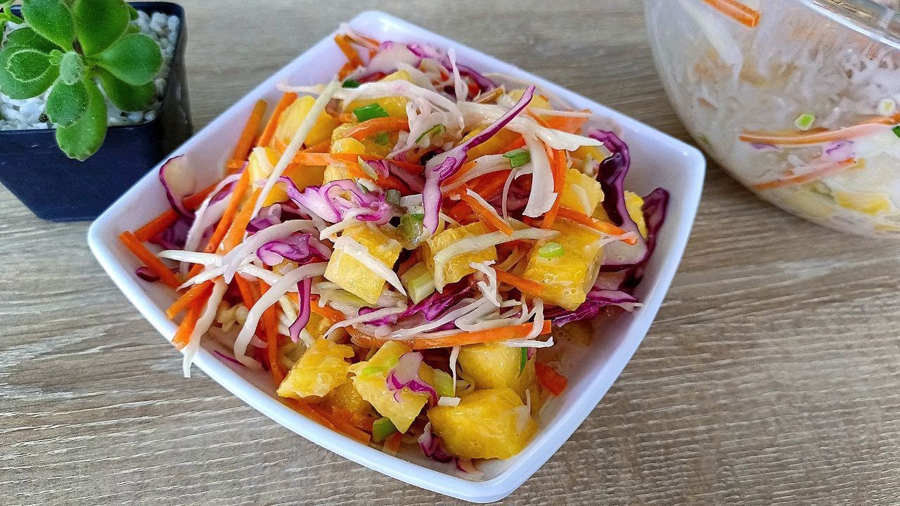 🍍 Exquisita, fácil y económica ensalada de repollo y piña. 🤤🥗 - YouTube