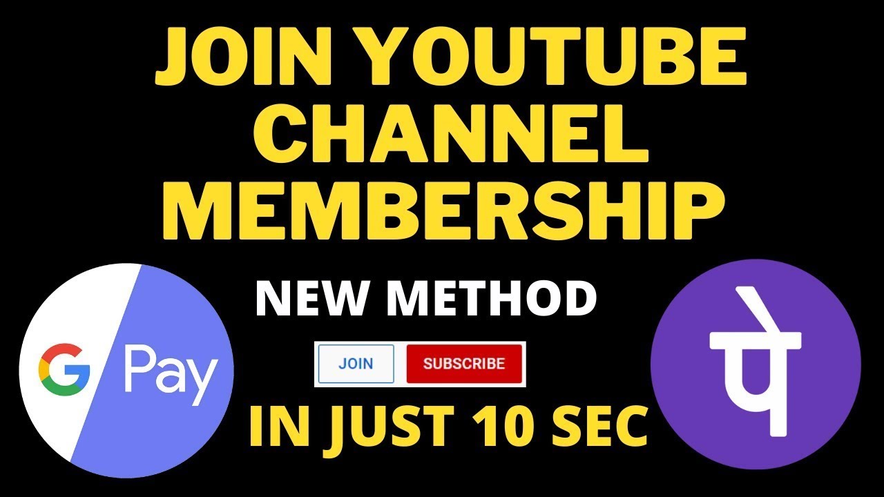 HOW TO JOIN YOUTUBE CHANNEL MEMBERSHIP USING GOOGLE PAY||PHONE PAY ...