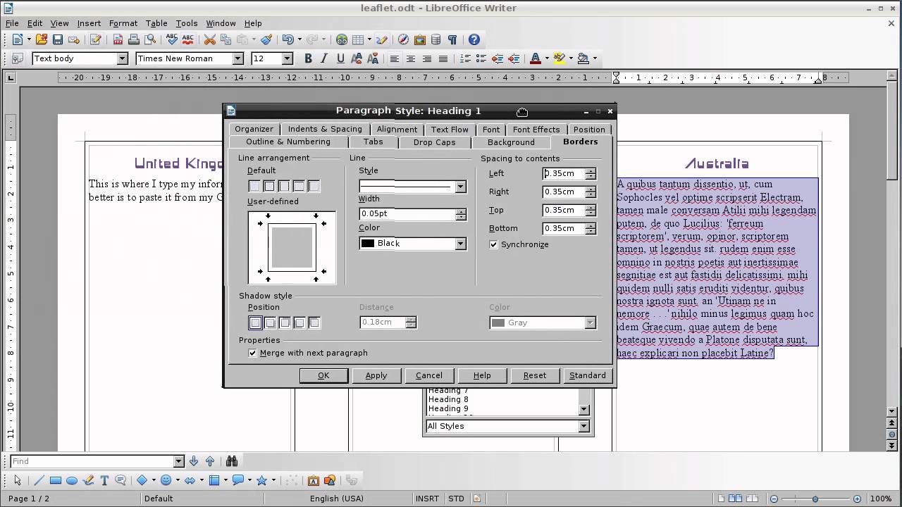 Folding Leaflet 3 - Adding Content and Using Styles - YouTube