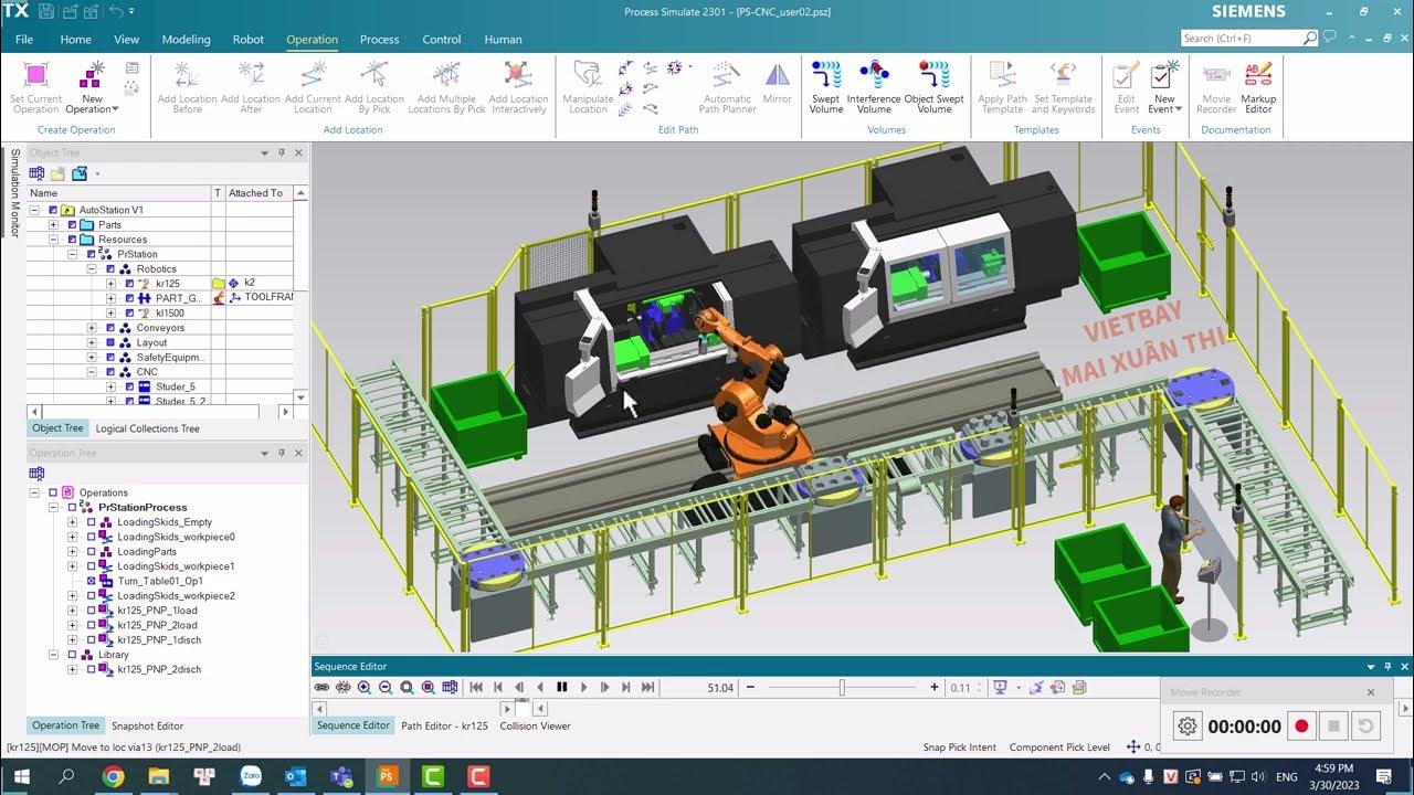 [Tecnomatix Process Simulate] Mô phỏng dây chuyền gia công CNC tự động có ứng dụng robotics ...