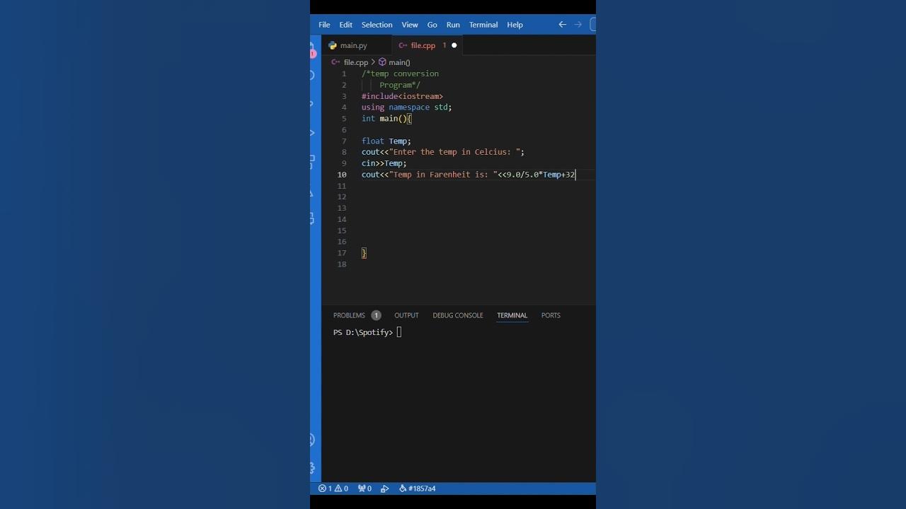 C++ program for temperature Conversion (°C to °F) - YouTube
