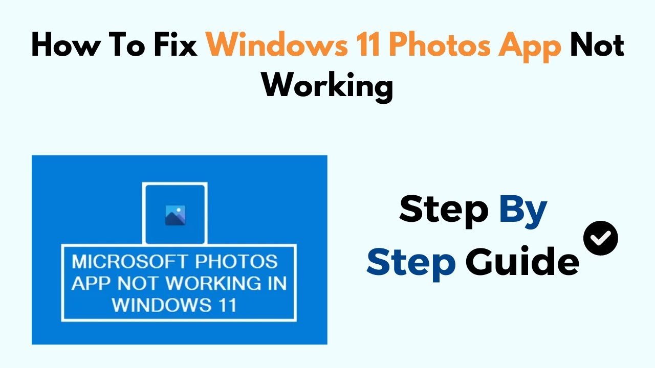 How To Fix Windows 11 Photos App Not Working - YouTube