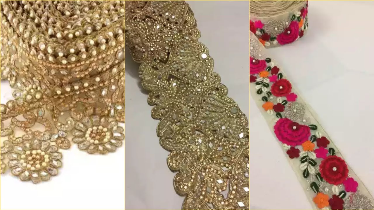 Latest lace design/ new less design for saree / less design for lahenga ...