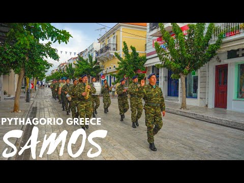 Samos Pythagorio 6 August Greek Army Parade Flag Raising Σάμος ...