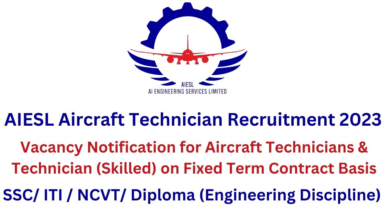 AIESL Aircraft Technician & Technician (Skilled) Recruitment 2023 | How to fill form | full ...