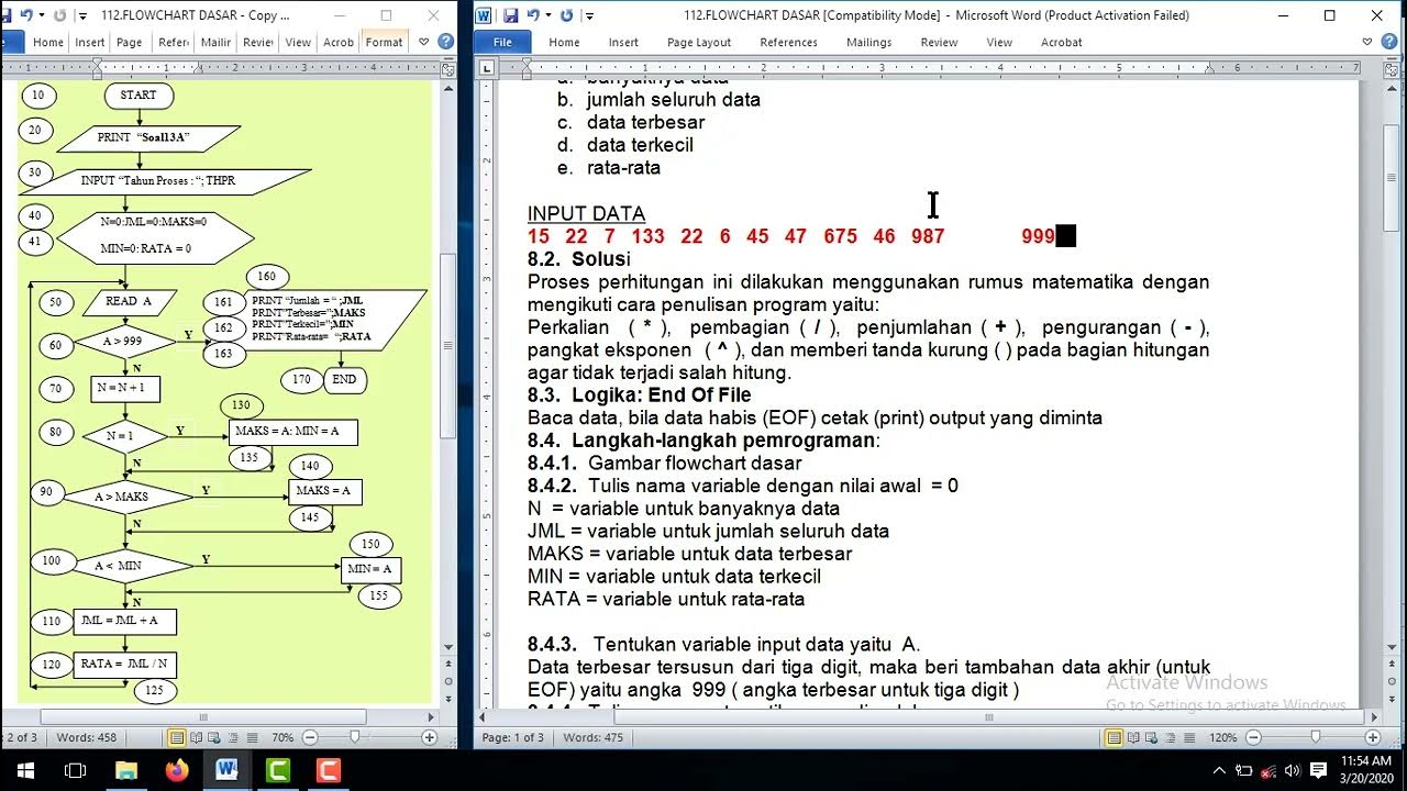 114 PROG013A FLOWCHART DASAR - YouTube