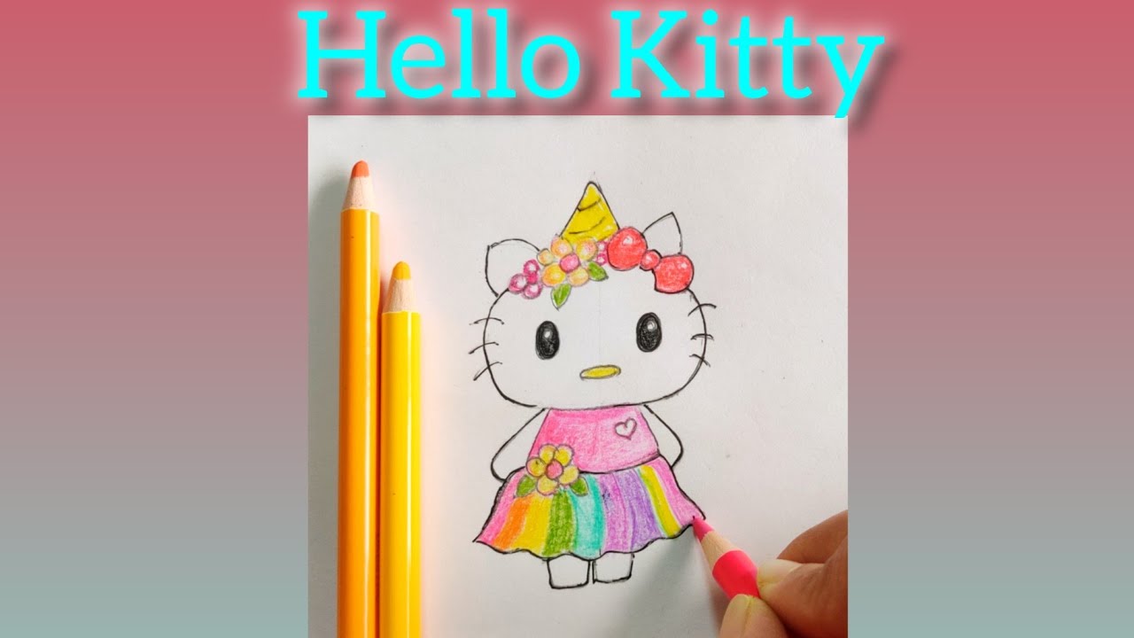 How To Draw and Color Hello Kitty | Cartoon Drawing | Easy Step by Step ...