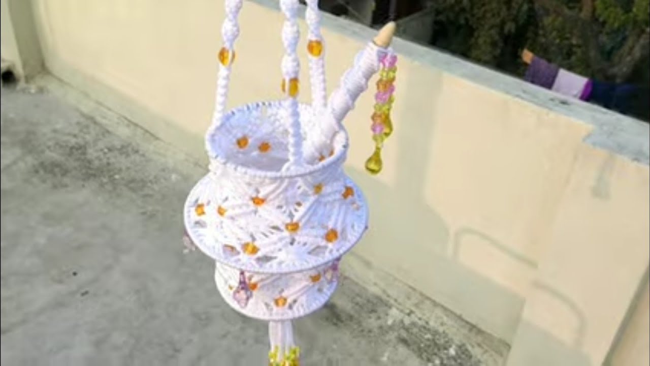 दही हानडी बनाए मैकरम के धागे सै।। Easy To Make Dahi Handi || - YouTube