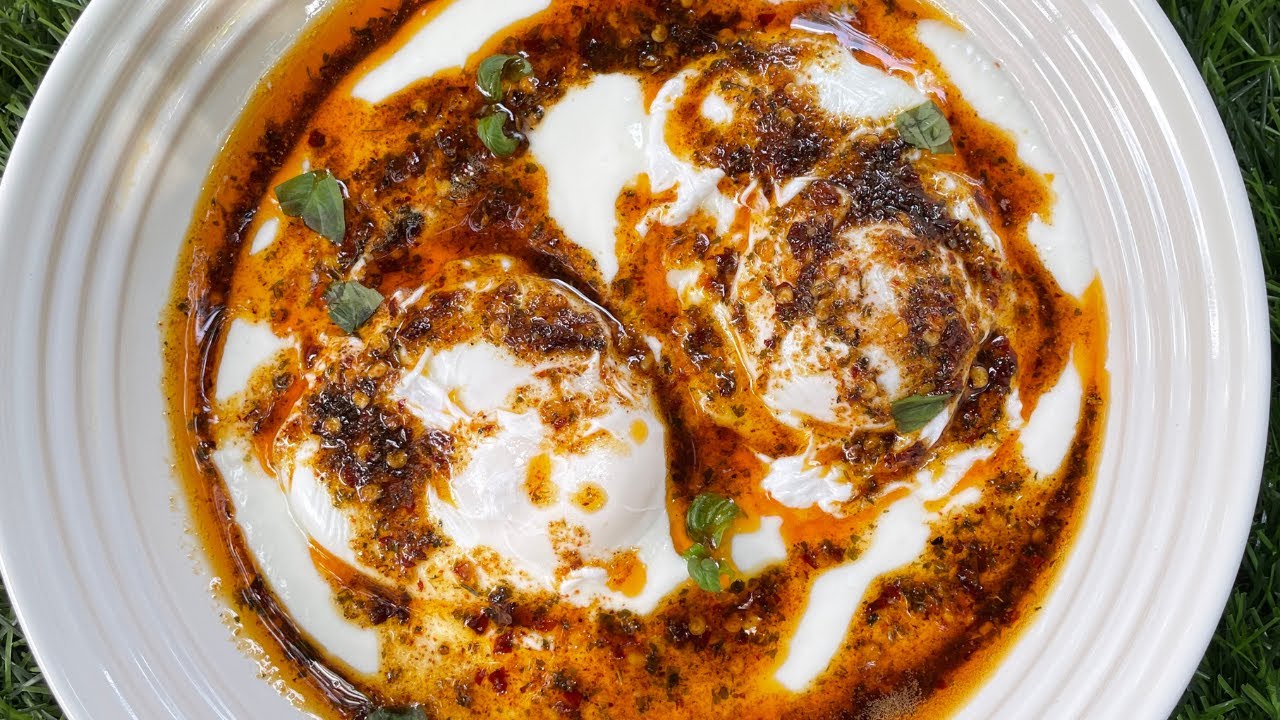 Turkish Eggs Recipe | Cilbir Recipe - YouTube
