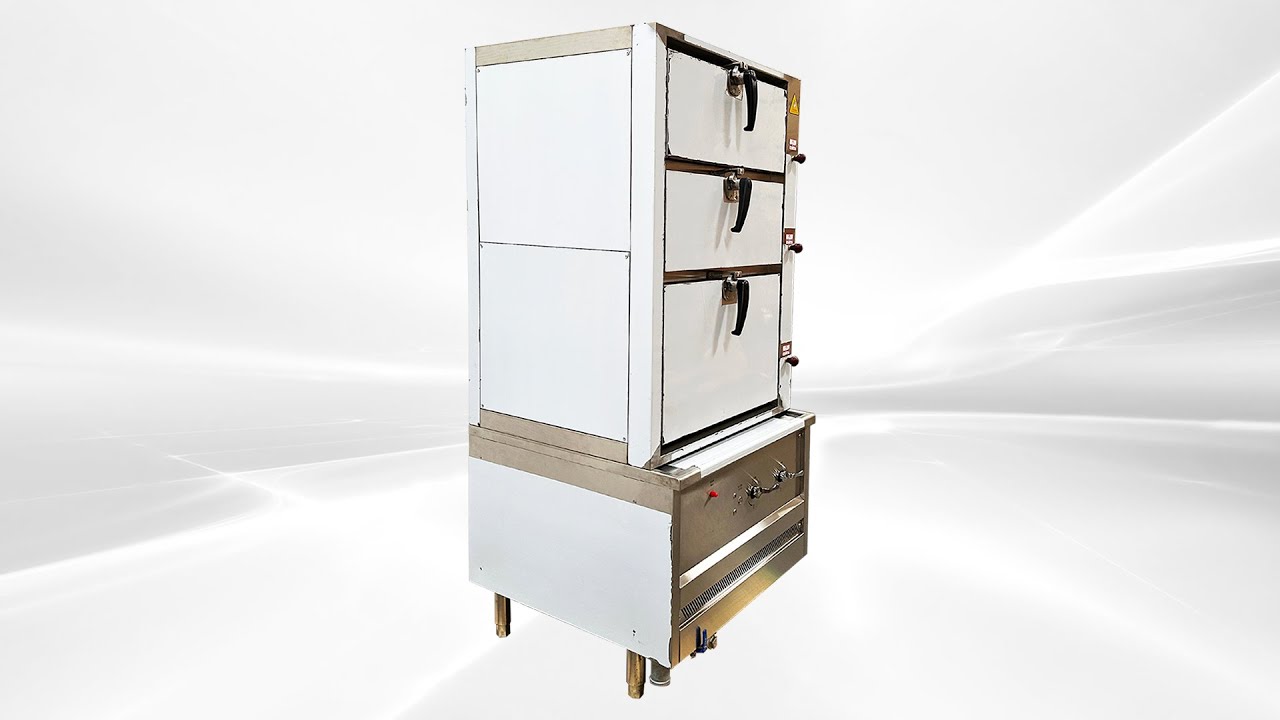 Commercial multi-functional gas 3-door steel steam cabinet Seafood ...