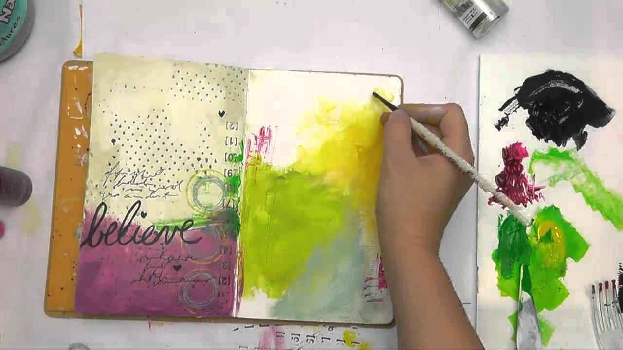 Art Journal Fast Forward Fancy Feather - YouTube